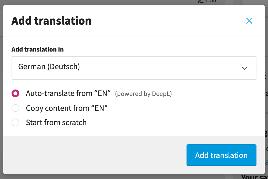 Editors can now auto-translate their content | ahead intranet
