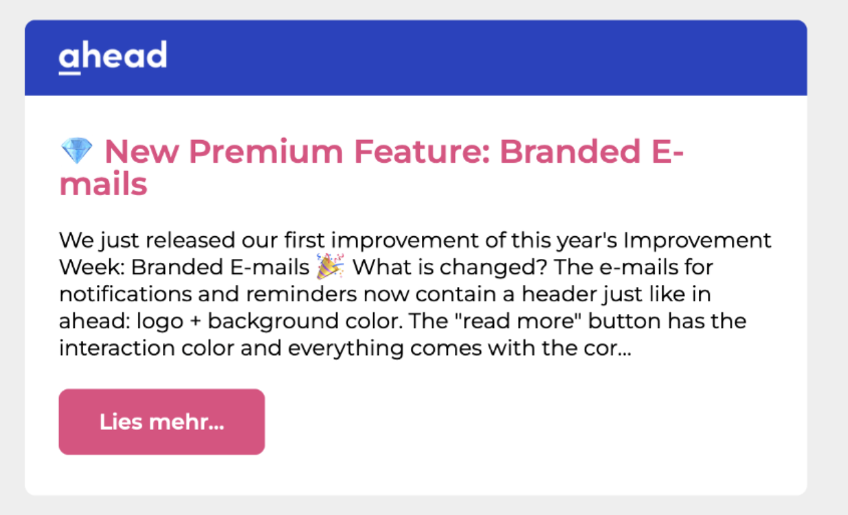 This E-Mail looks like you. | ahead intranet