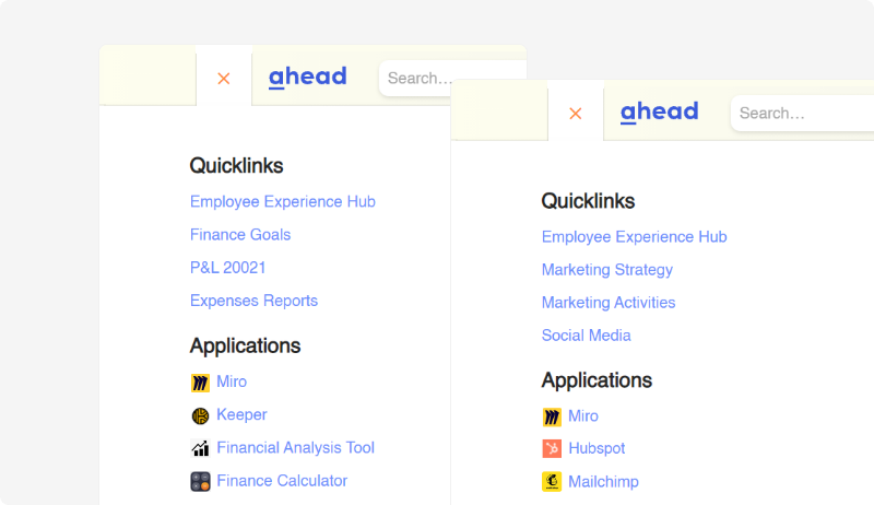 Provide users with the Quicklinks and Applications they need | ahead ...