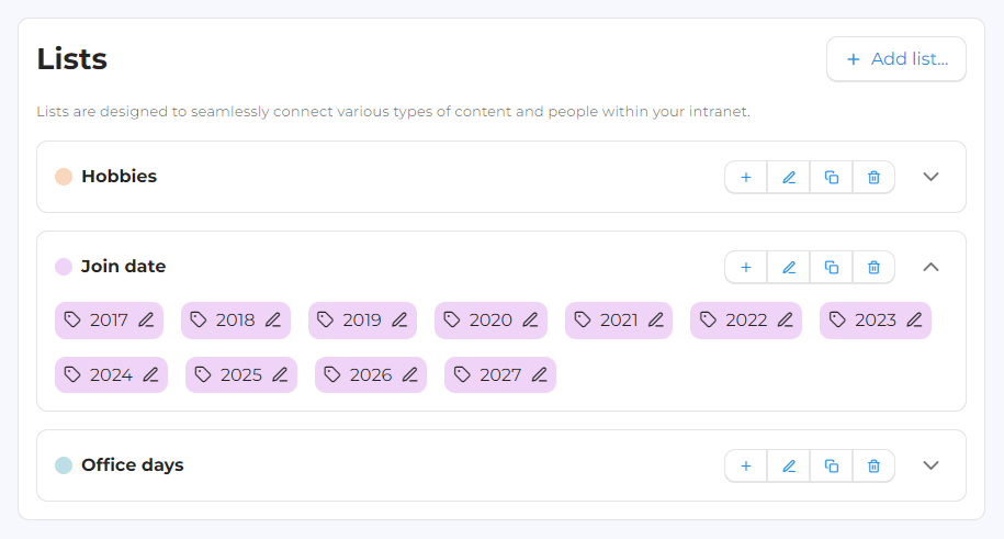 Introducing Lists: Enriching Employee Profiles | ahead intranet