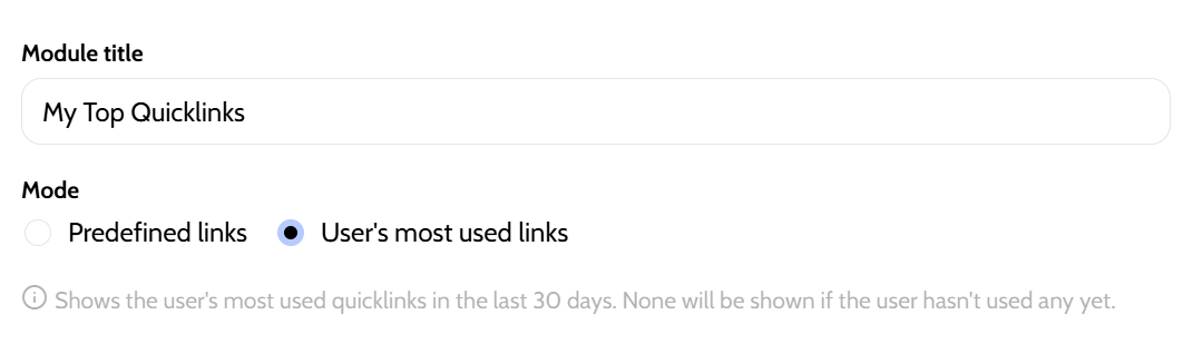 New Homepage module: Quicklinks | ahead intranet